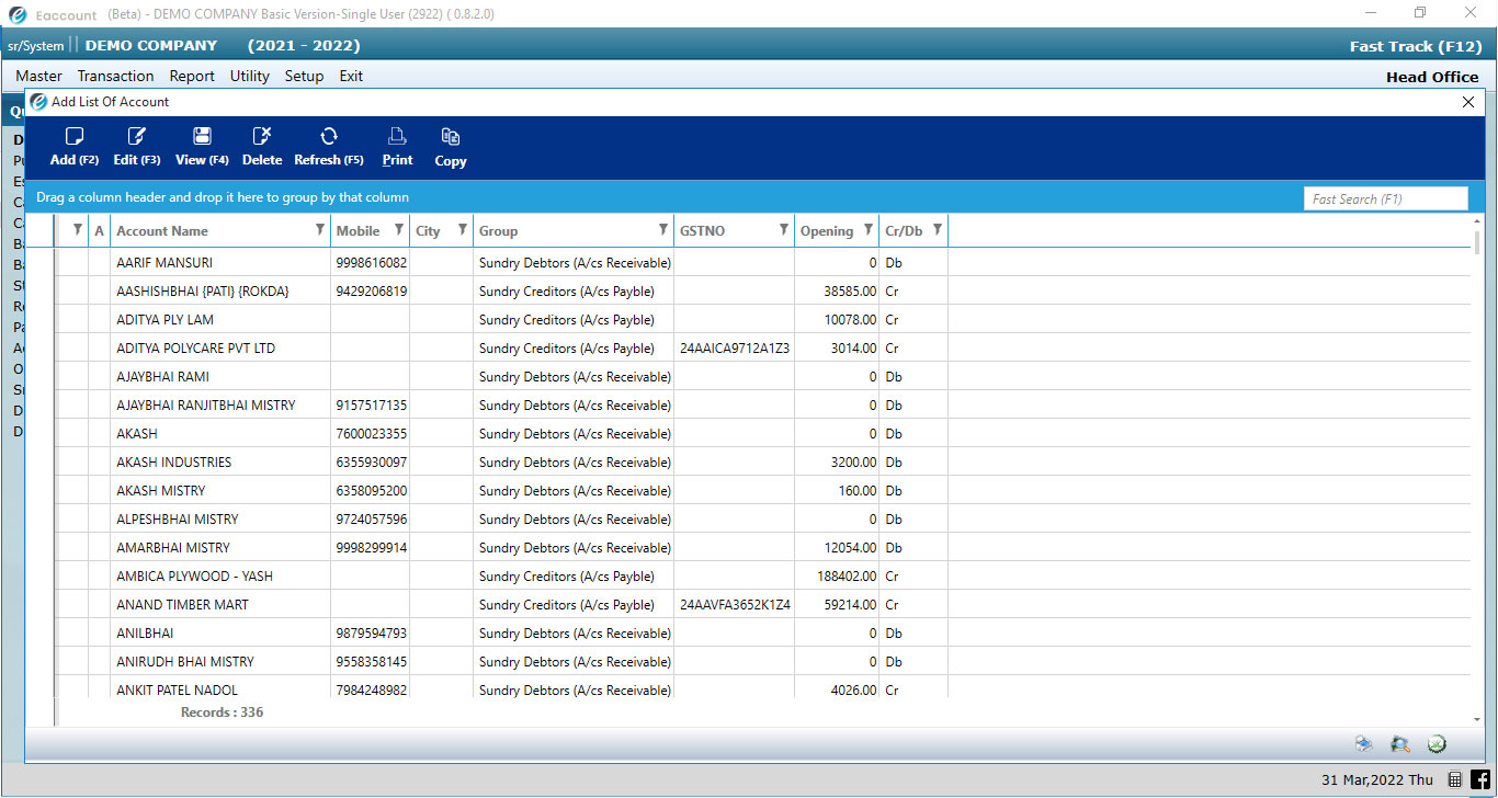 TMS System || E - Account ERP